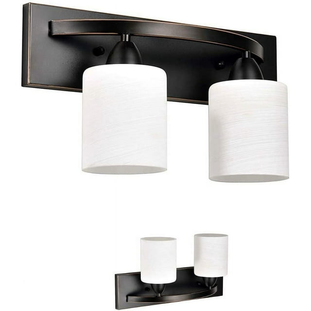 Dorence 3-Light Oil Rubbed Bronze LED Vanity Light with White Frosted ...