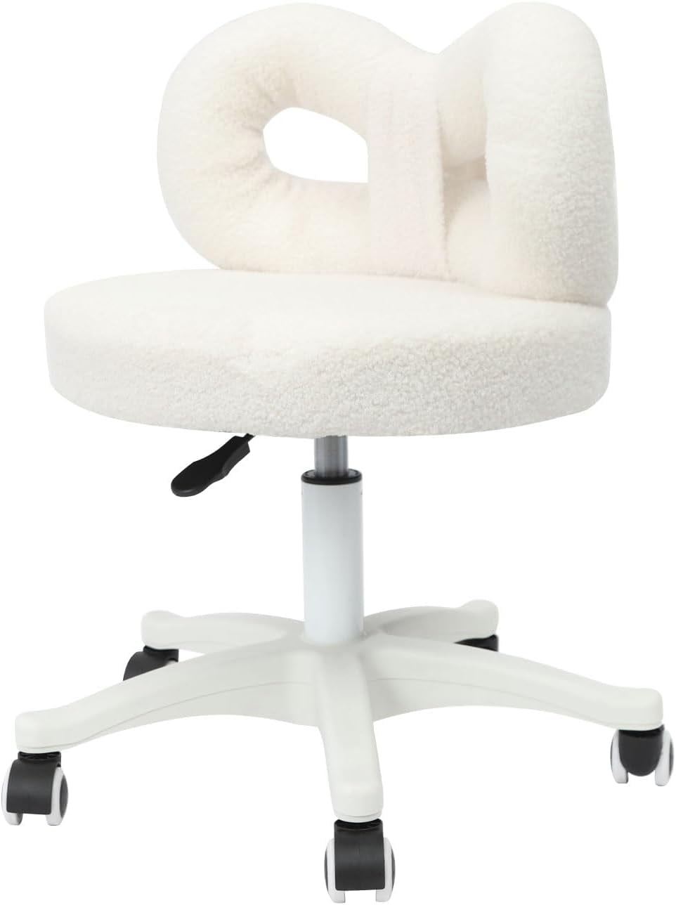 Vanity Chair with Cute Bow Backrest, Adjustable Height Bedroom Vanity ...