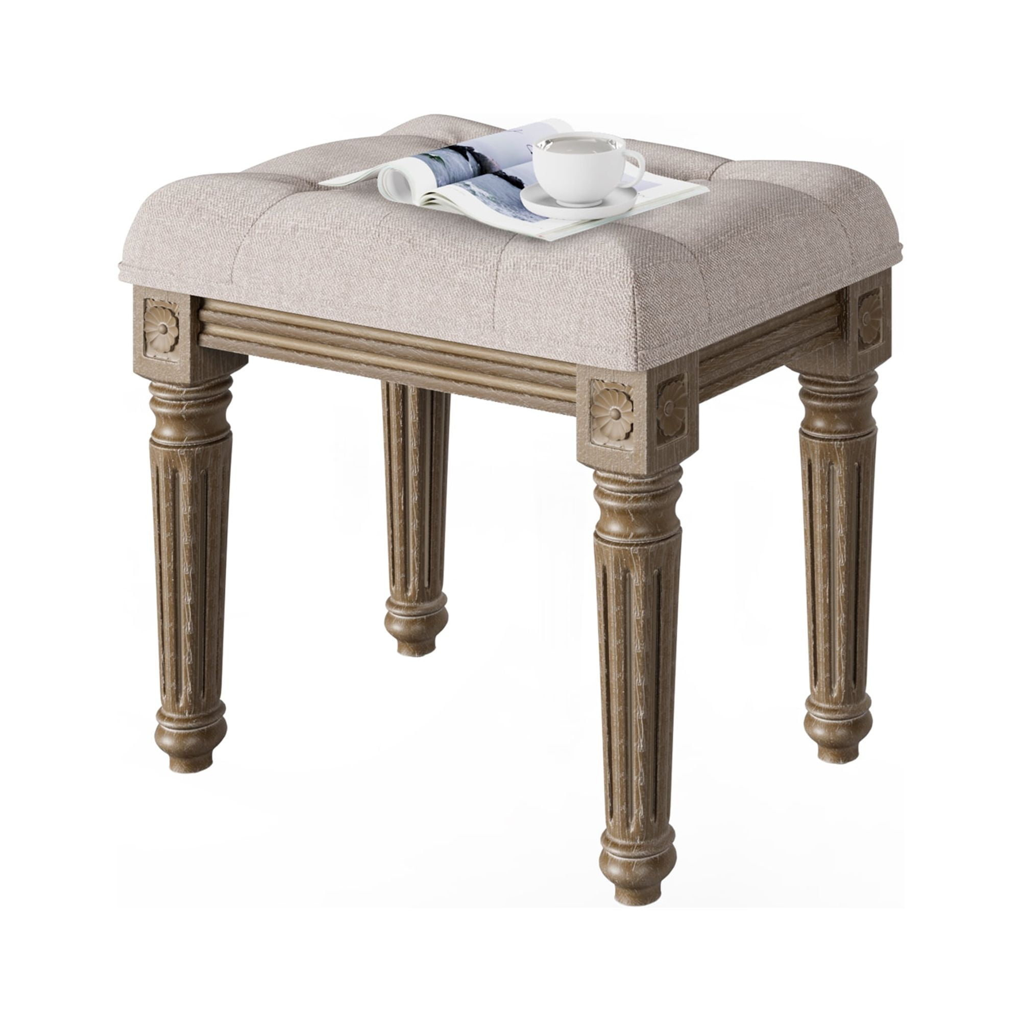 Vanity Chair for Makeup Room, Upholstered Vanity Stool Piano Bench ...