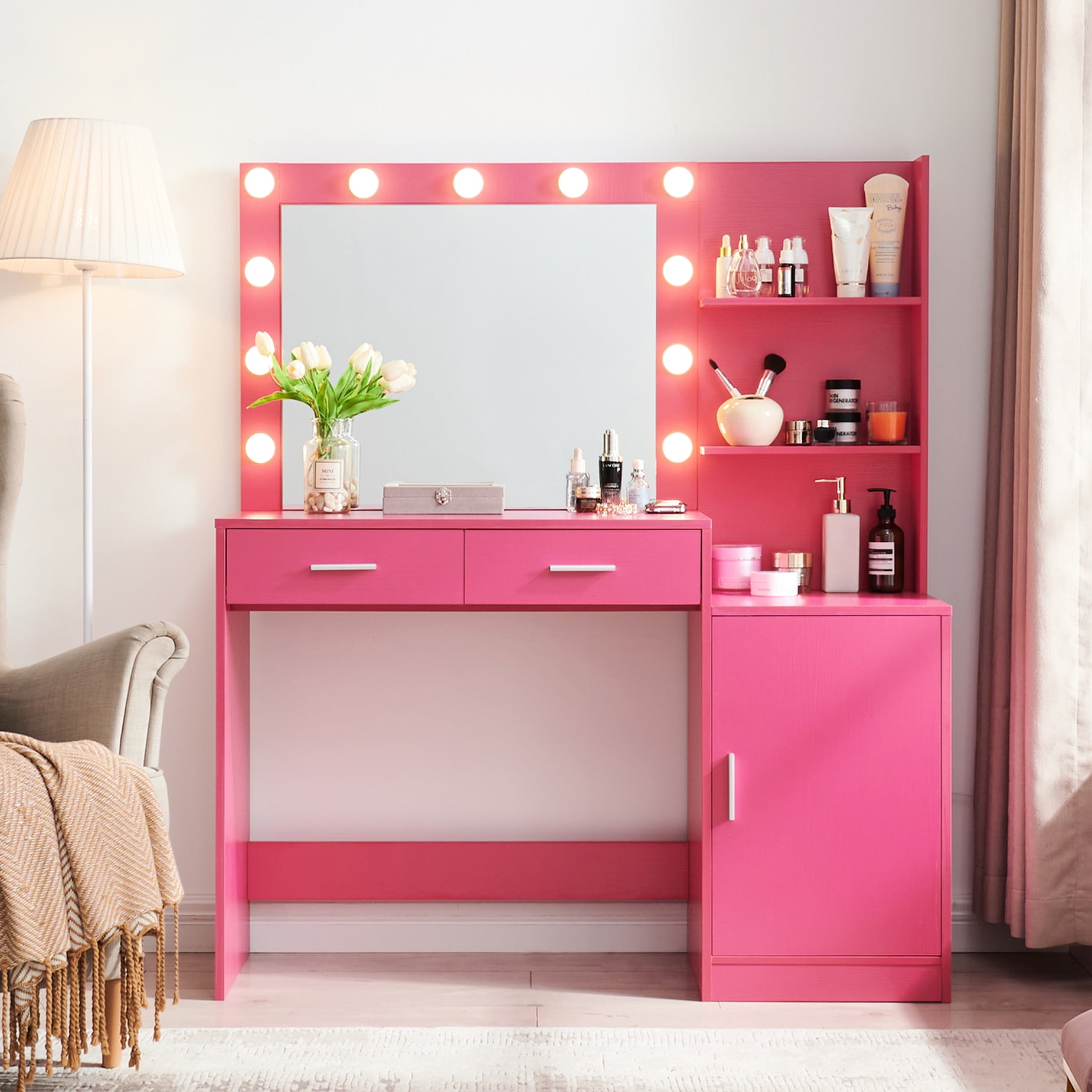 Vanity Desk with Vertical Organizer - Professional Look for Office ...