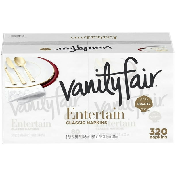 Vanity Fair Entertain 3 Ply Paper Napkins, White (320 Count) - Walmart.com