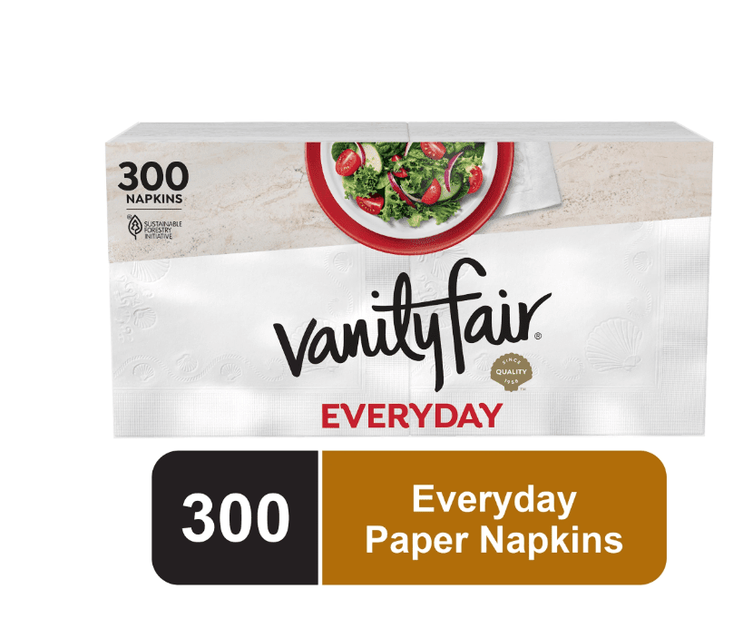 Vanity Fair Everyday Disposable Paper Napkins, White, 300 CountVanity ...