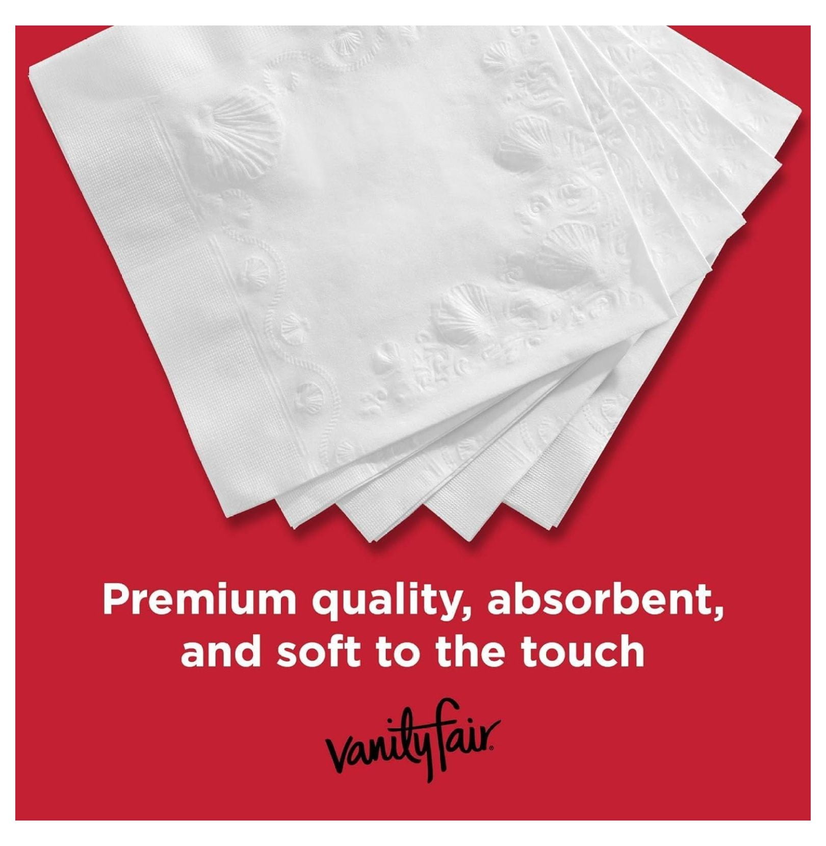 Vanity Fair Everyday Napkins, Count, White Paper Napkins, 110 Count ...