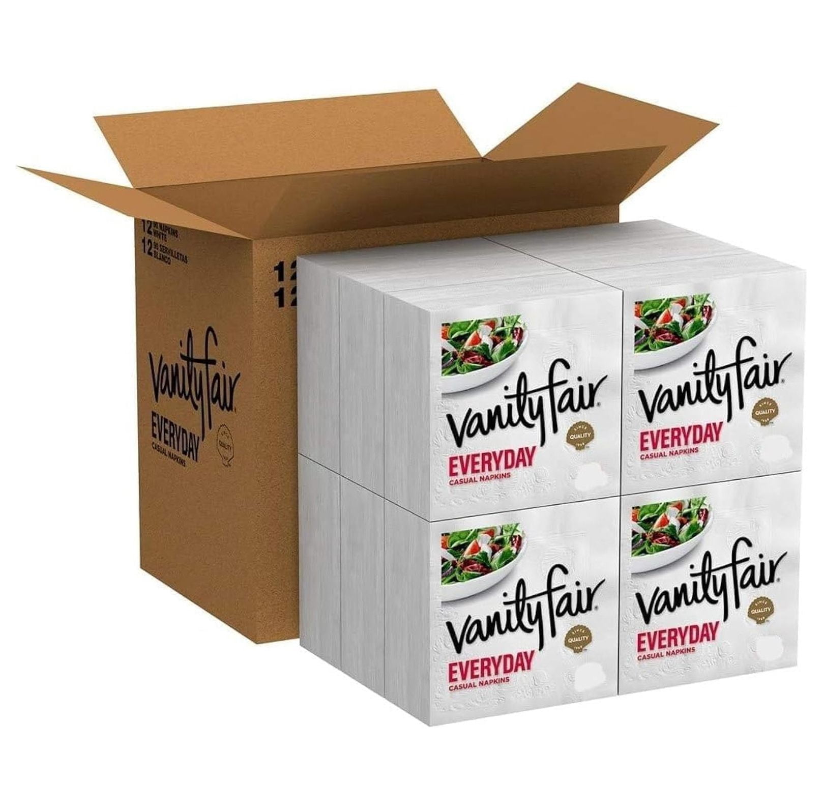 Vanity Fair Everyday Napkins, Count, White Paper Napkins, 110 Count ...
