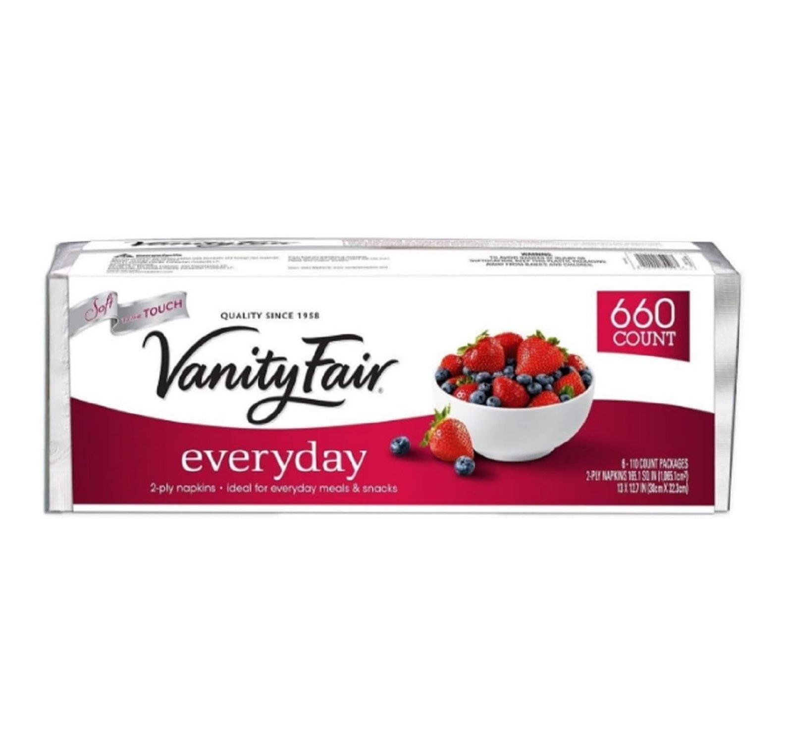 Vanity Fair Everyday Napkins, Disposable White Paper Napkins, 660 Count ...