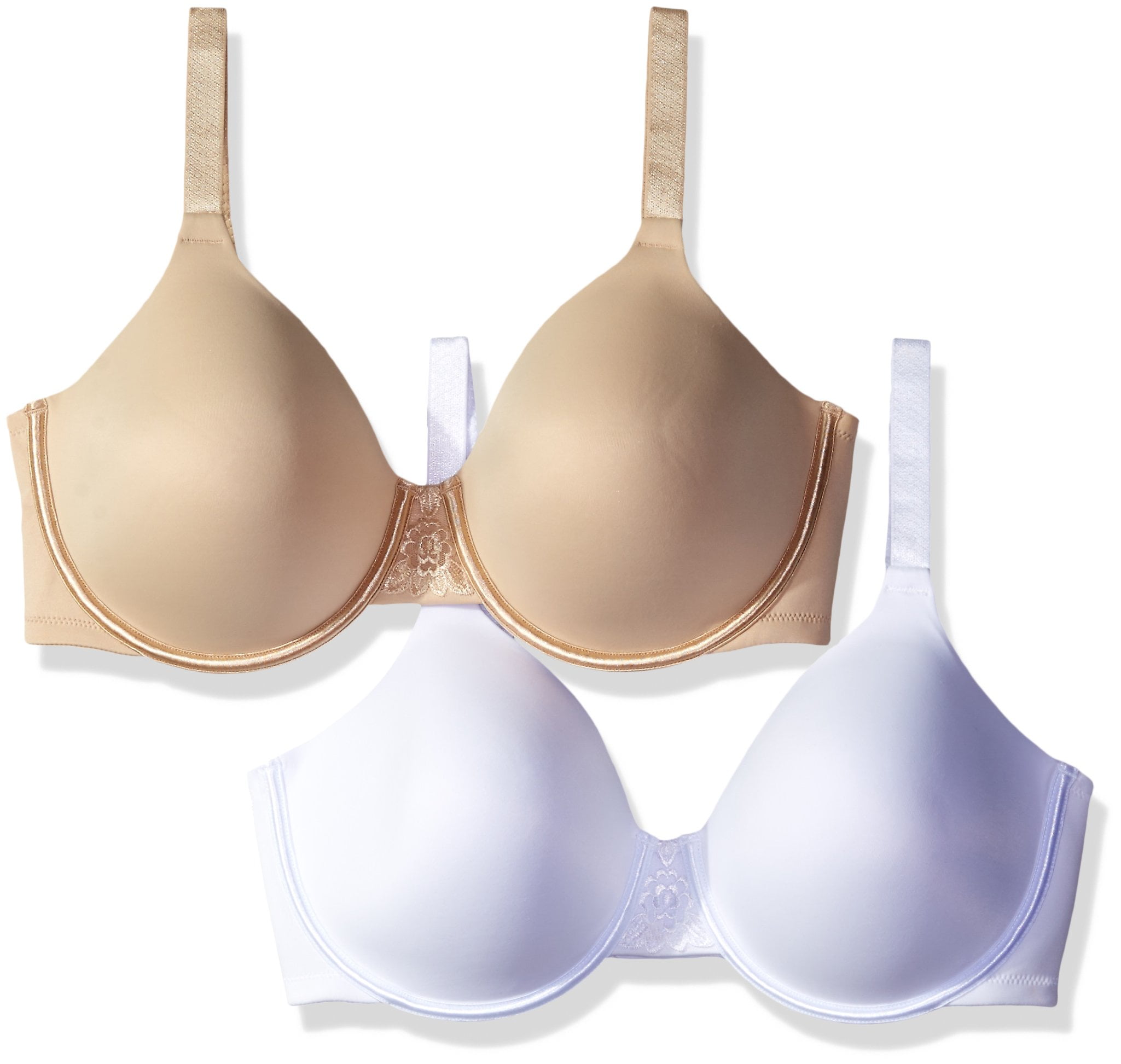 Vanity Fair Women's 2 Pack Beauty Back Full Figure Underwire Bra 76322, Star White/Damask ...