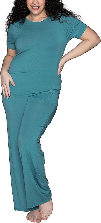 Vanity Fair Women's Beyond Comfort Modal Pajama Set, Short Sleeve, Teal ...