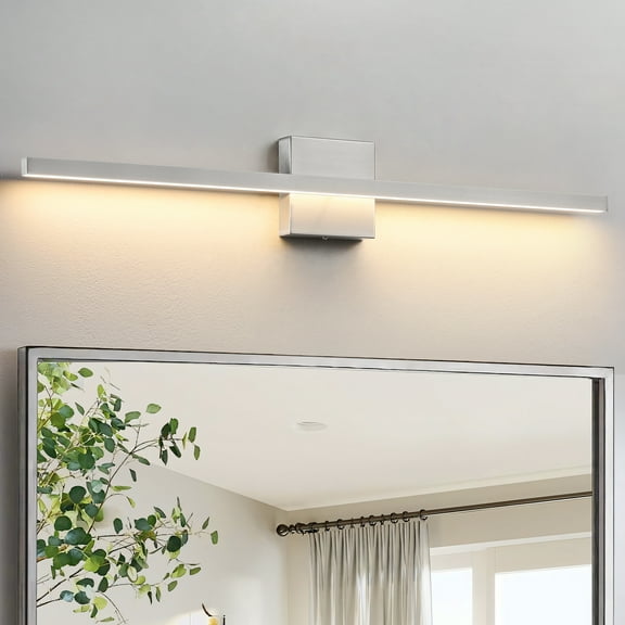 Black Bathroom Vanity Light Fixtures Over Mirror LED Dimmable 3 Lights ...