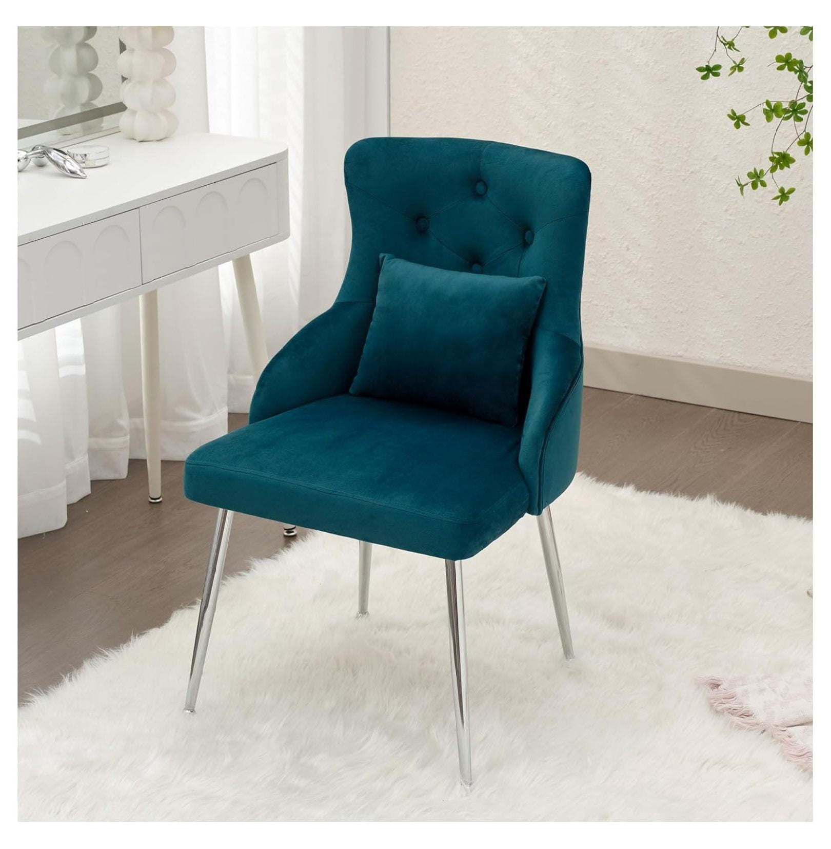 Vanity Makeup Dining Chairs, Upholstered Accent Reading Chair, Offiice ...