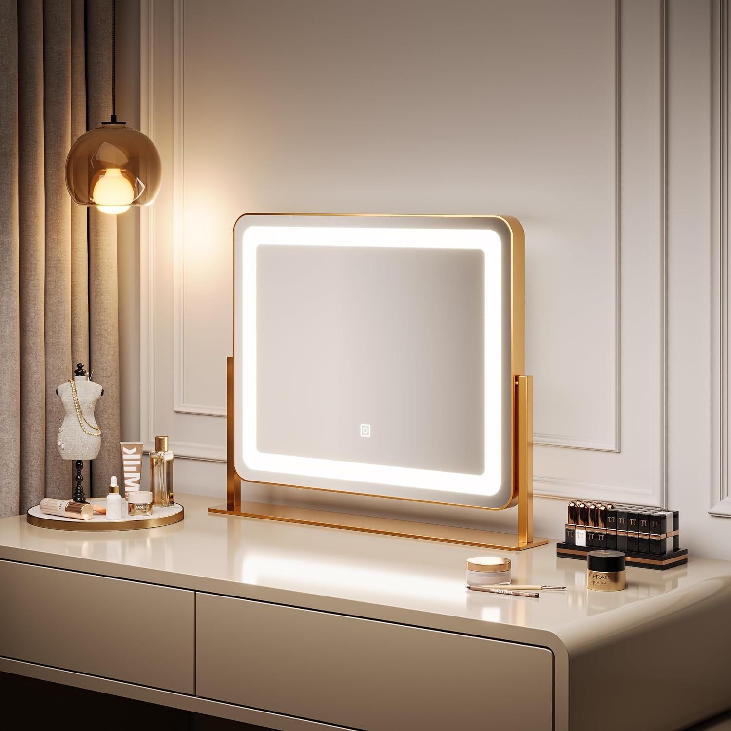 Vanity Makeup Mirror with Led Lights,19.6"x15.7" Large Lighted Mirror ...