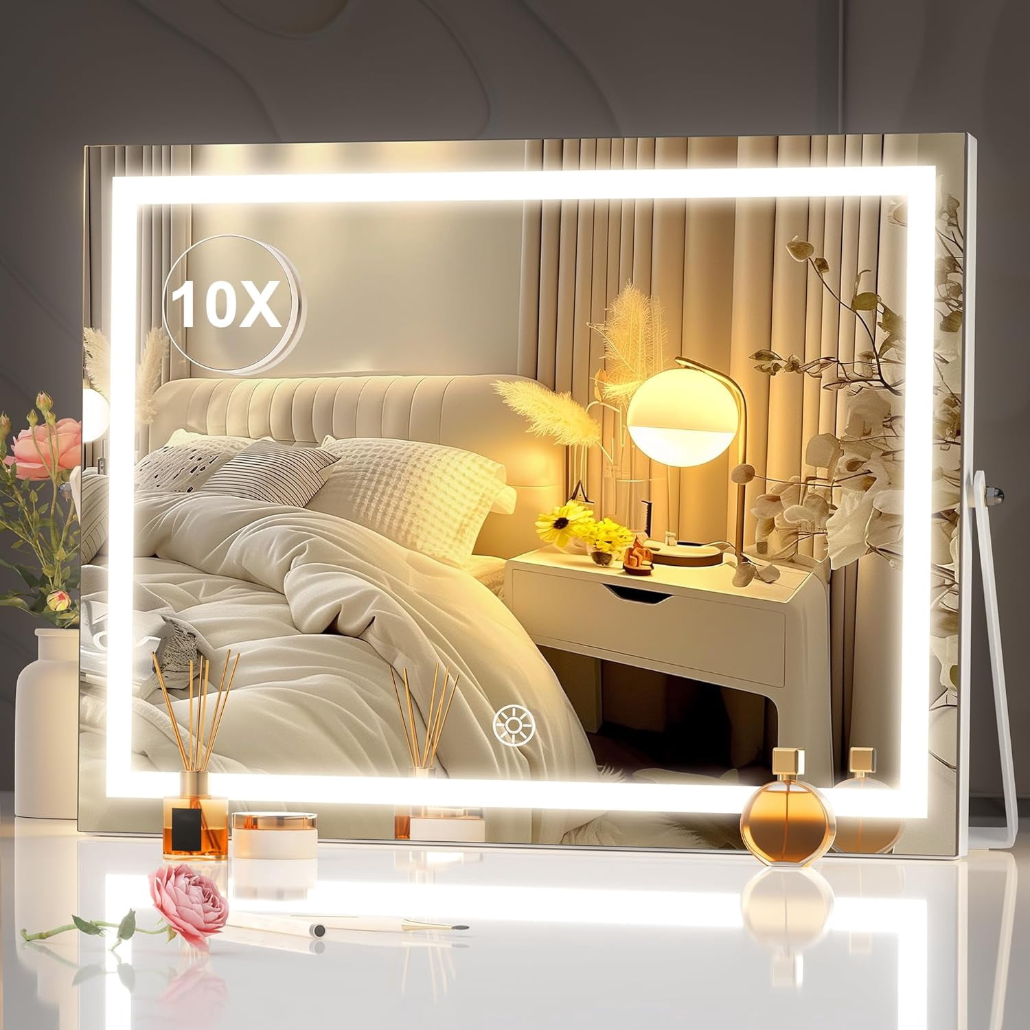 Vanity Mirror with Lights, 17.7" x 13.8" LED Makeup Mirror with 10X ...