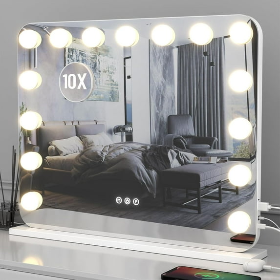 Vanity Mirror with Lights, 23"x18" Hollywood Vanity Mirror with Lights ...