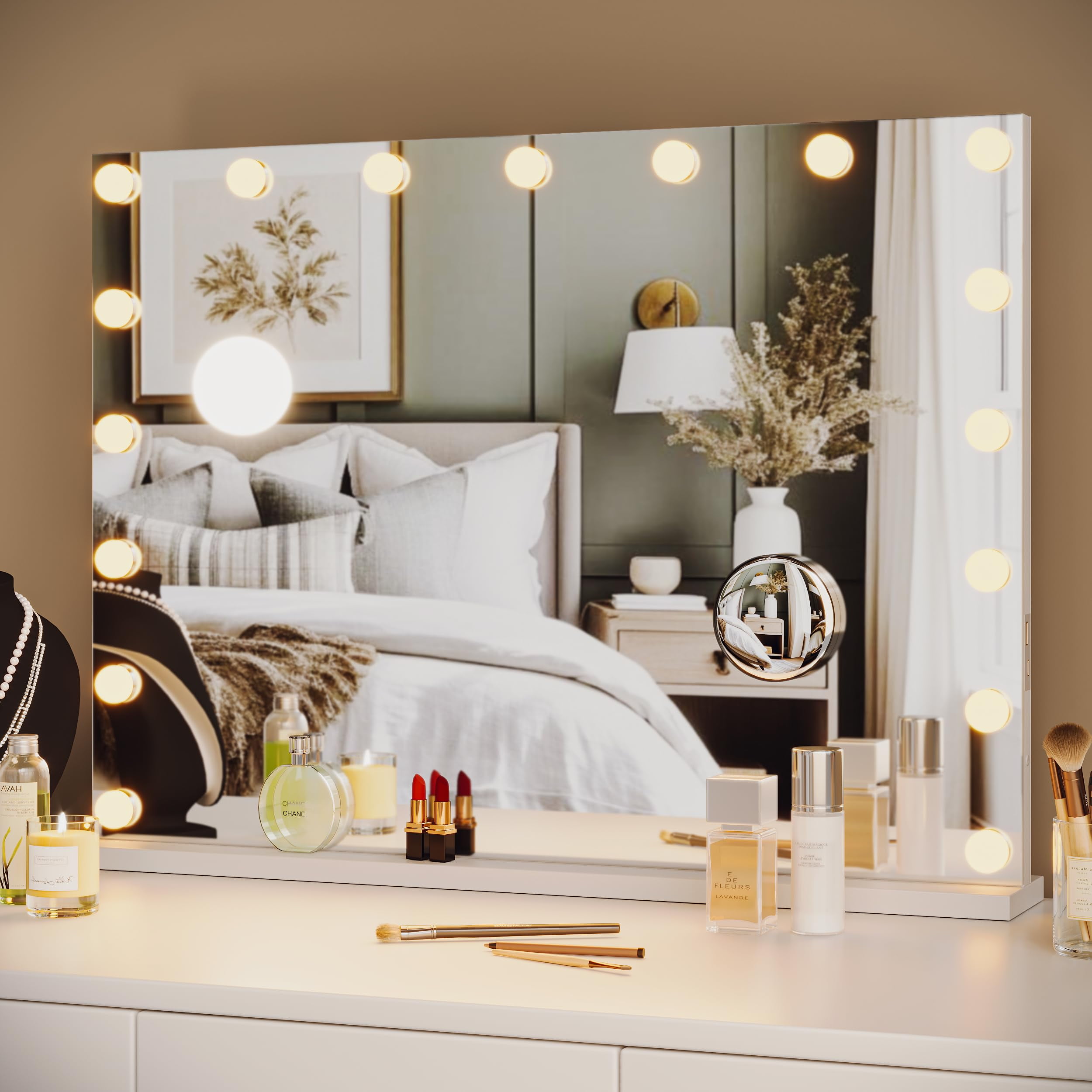Vanity Mirror with Lights,32" x 24"Led Vanity Mirror，Makeup Mirror with ...
