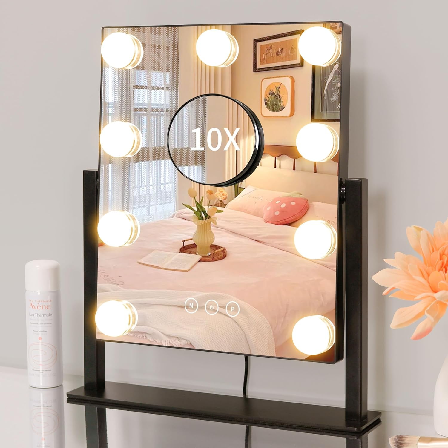 Vanity Mirror with Lights,Lighted Vanity Mirror with 9 Dimmable Bulbs for Dressing Room ...