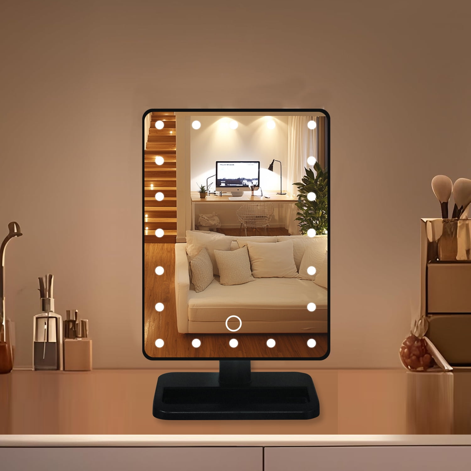 Vanity Mirror with Lights, Rechargeable Lighted Makeup Mirror with 10X ...