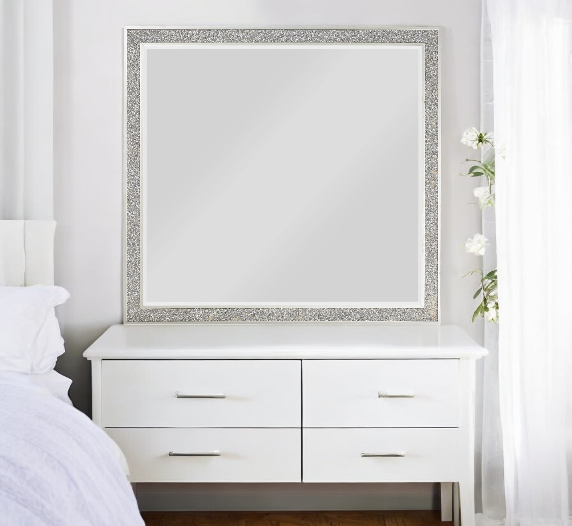 Vanity Mirror, Sliverfluff Mirrored & Champagne Finish Mirror, Dresser ...