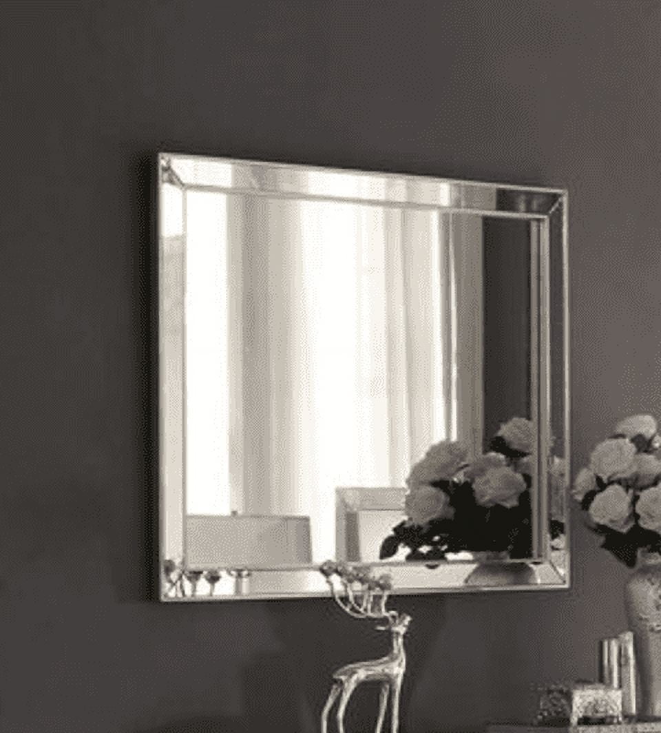 Vanity Mirror, Voeville II Platinum Finish Mirror, Dresser Mirror, Full ...