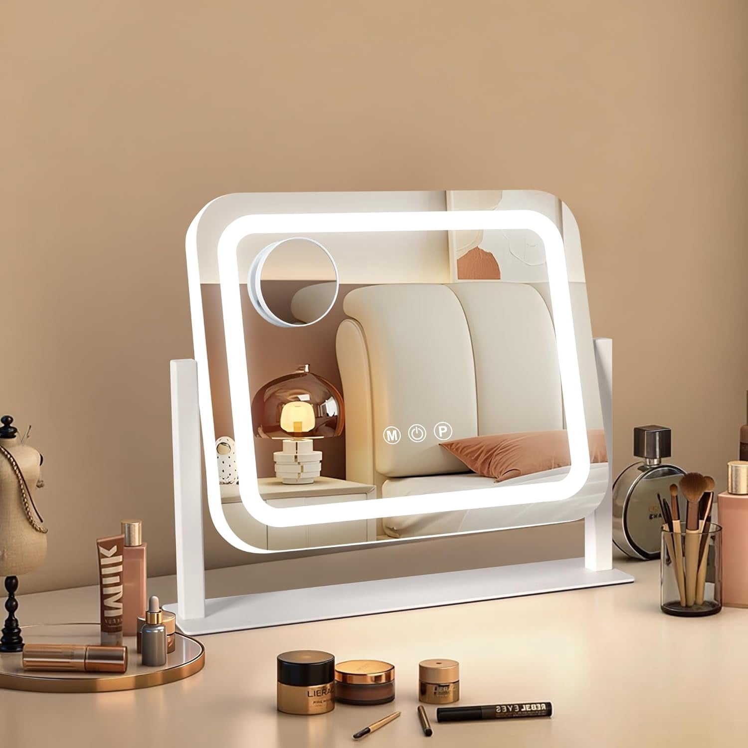 Vanity Mirror with Lights 14"x12", Mirror, Lighted Mirror with 3 Color ...