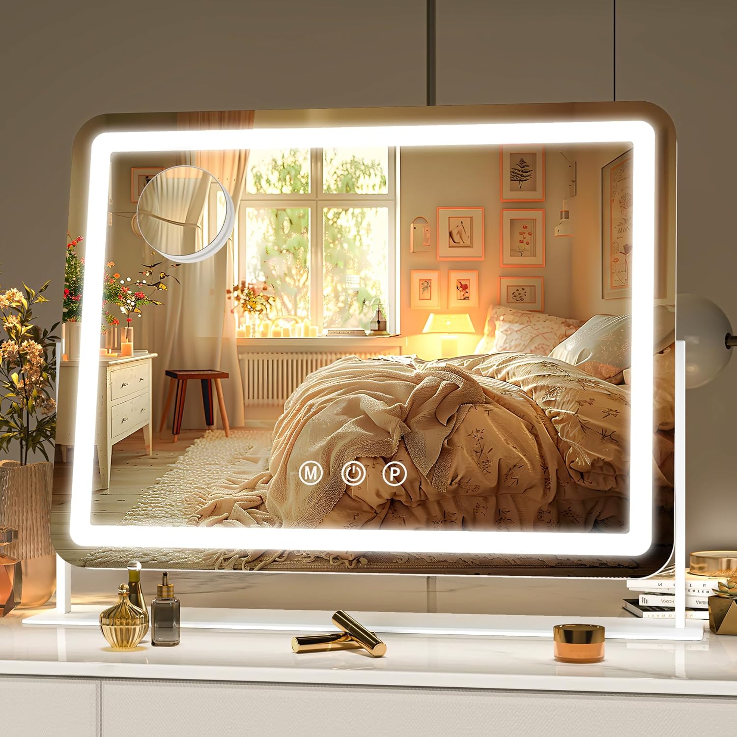 Vanity Mirror with Lights, 16" x 12" LED Makeup Mirror, Light up Mirror ...