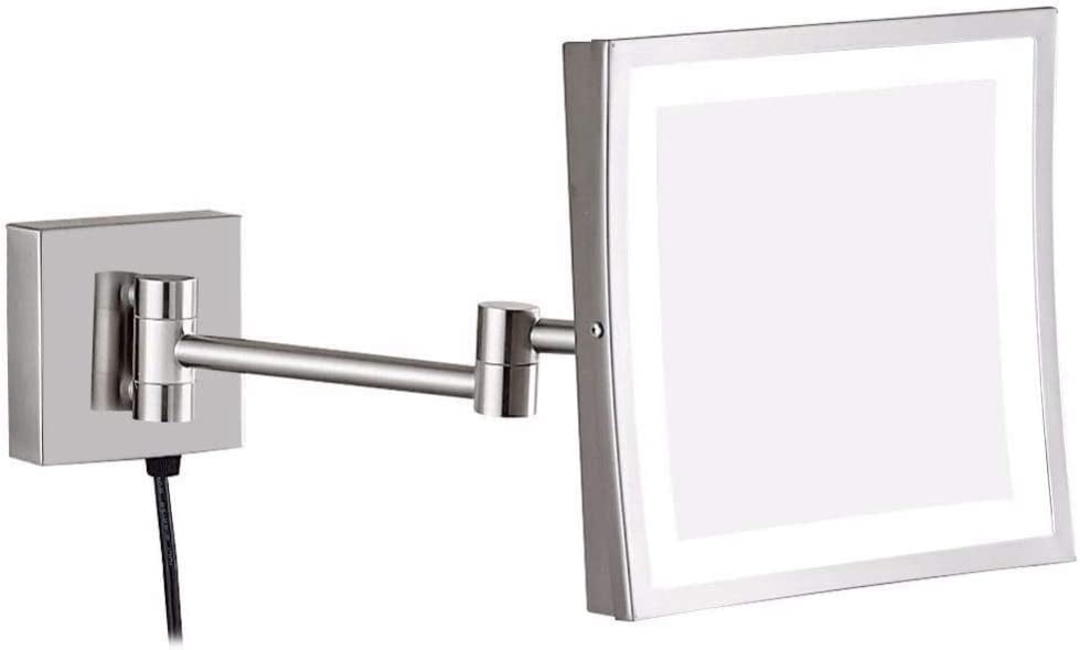 Vanity Mirrors, 8.5 Inch Single Sided Brass Lighted 3X Magnifying ...