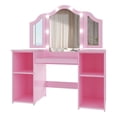 Vanity Set with Chair and Touch Light, Princess Vanity Table with Tri ...