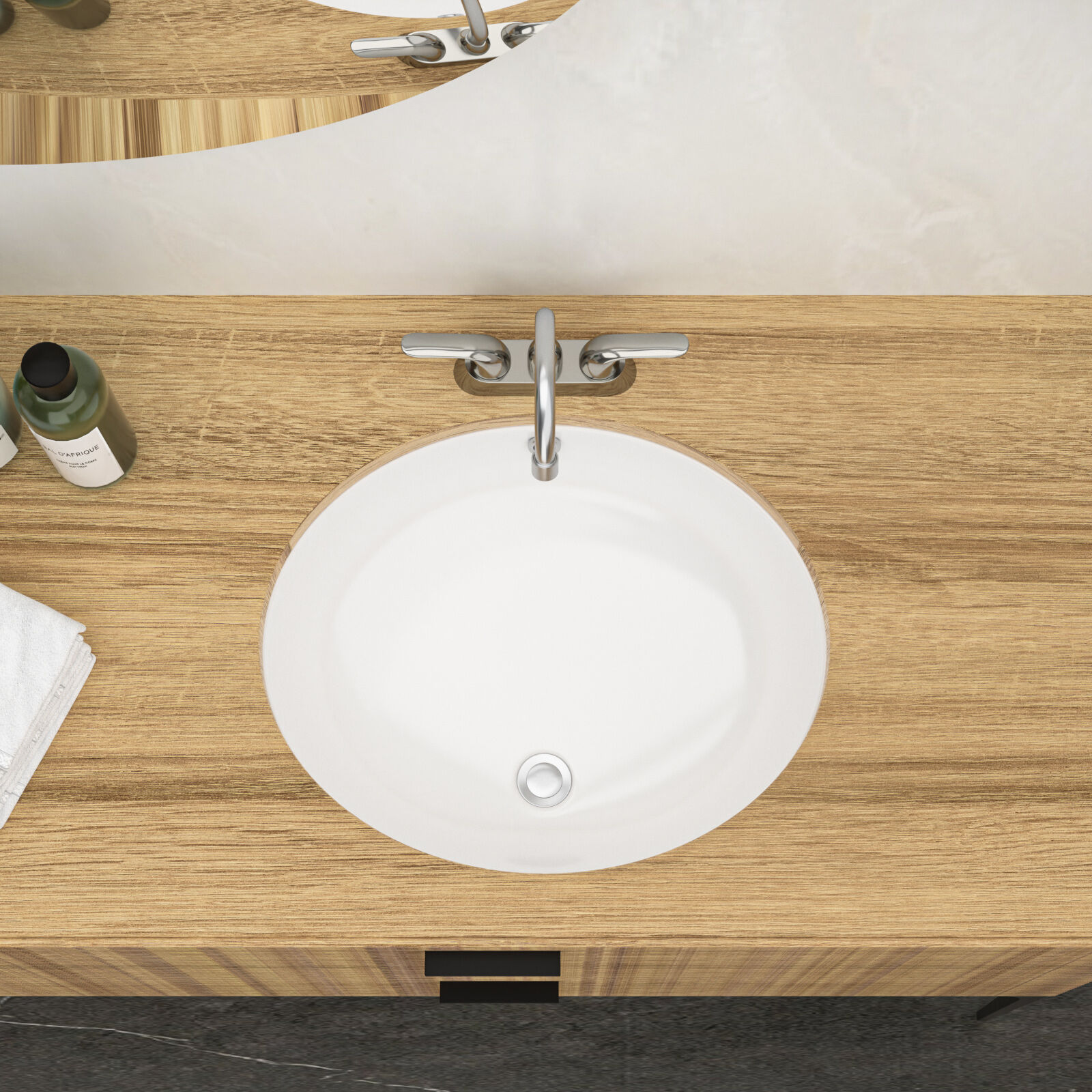 Vanity With Sink, 18"x15" White Ceramic Oval Undermount Bathroom Sink ...