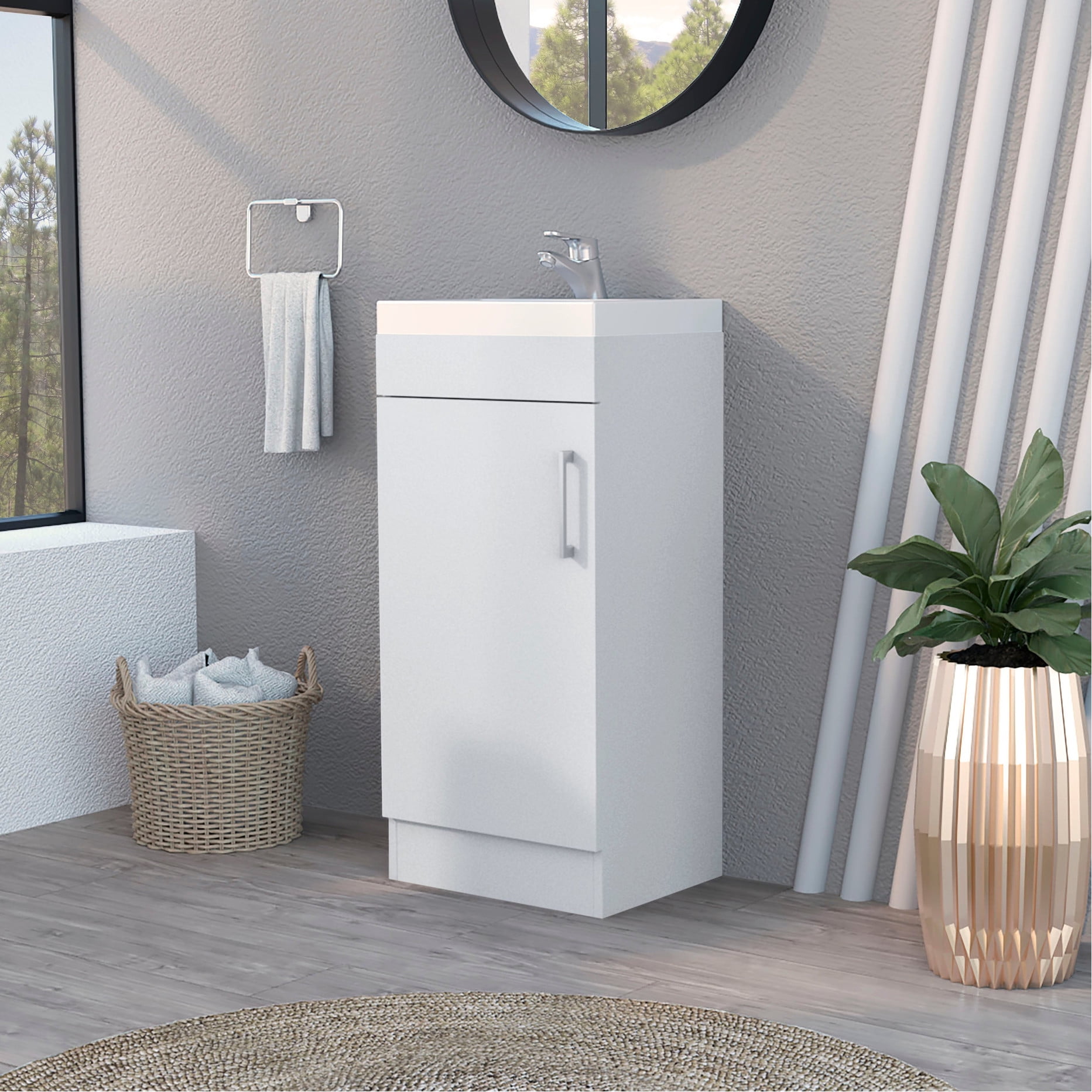 Vanity Sink with Door+Stable Structure"-"Bathroom Use+Keep Items Safe ...