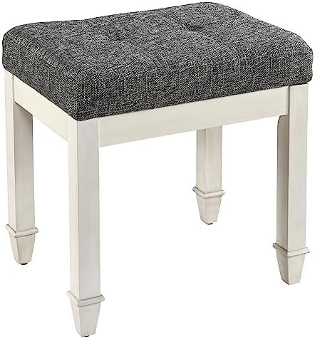 Vanity Stool Bench with Solid Wood Leg, Makeup Dressing Bench with ...