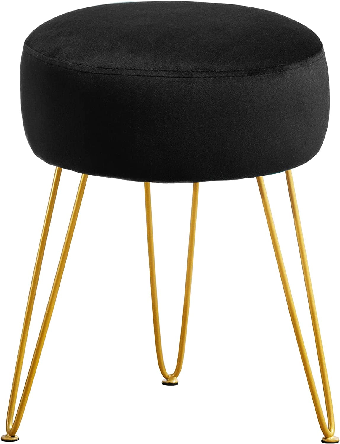 Vanity Stool, Black Vanity Stools for Makeup Room, Round Ottoman Foot ...