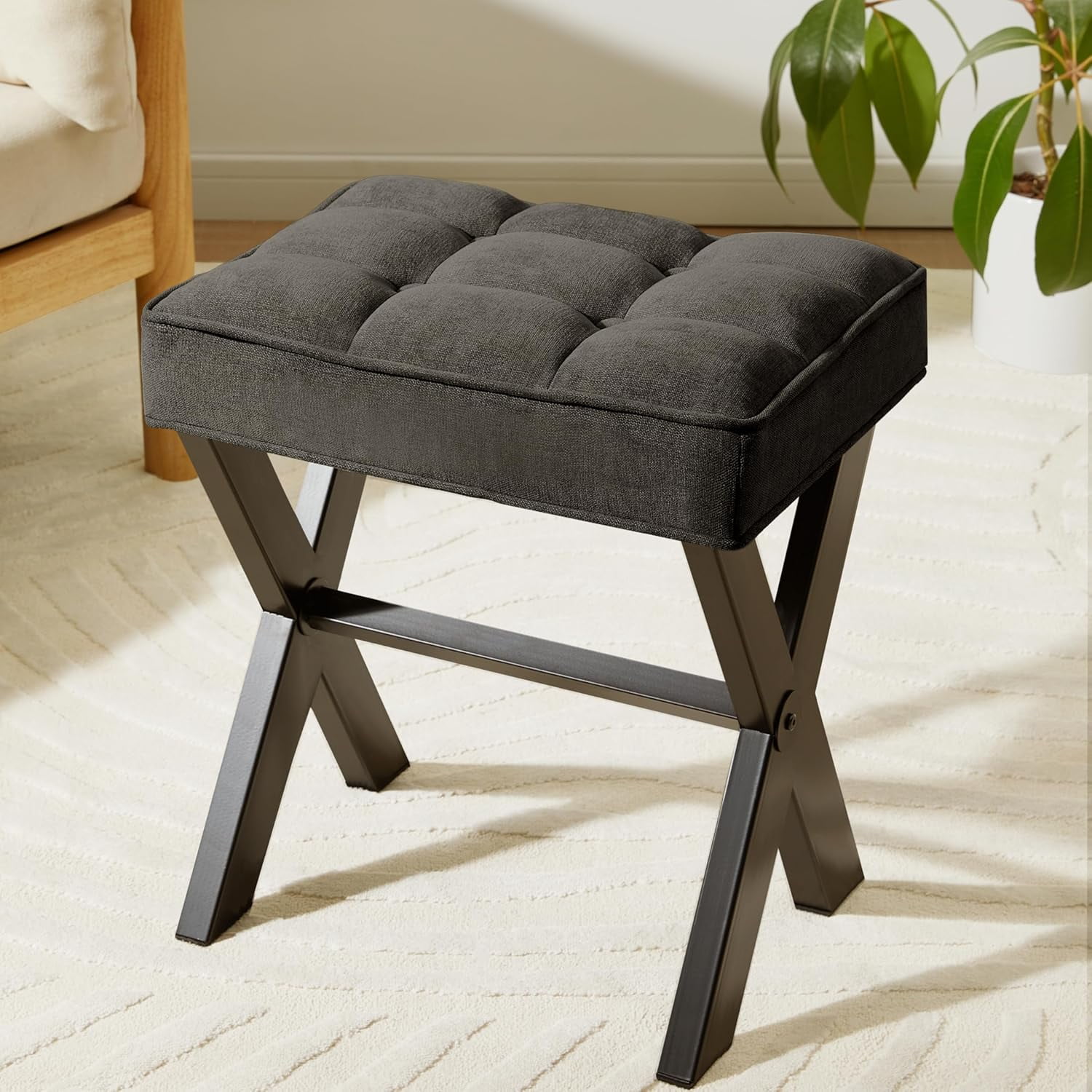Vanity Stool Vanity Chair, 18 Inch Makeup Vanity Stool Chair, Padded ...