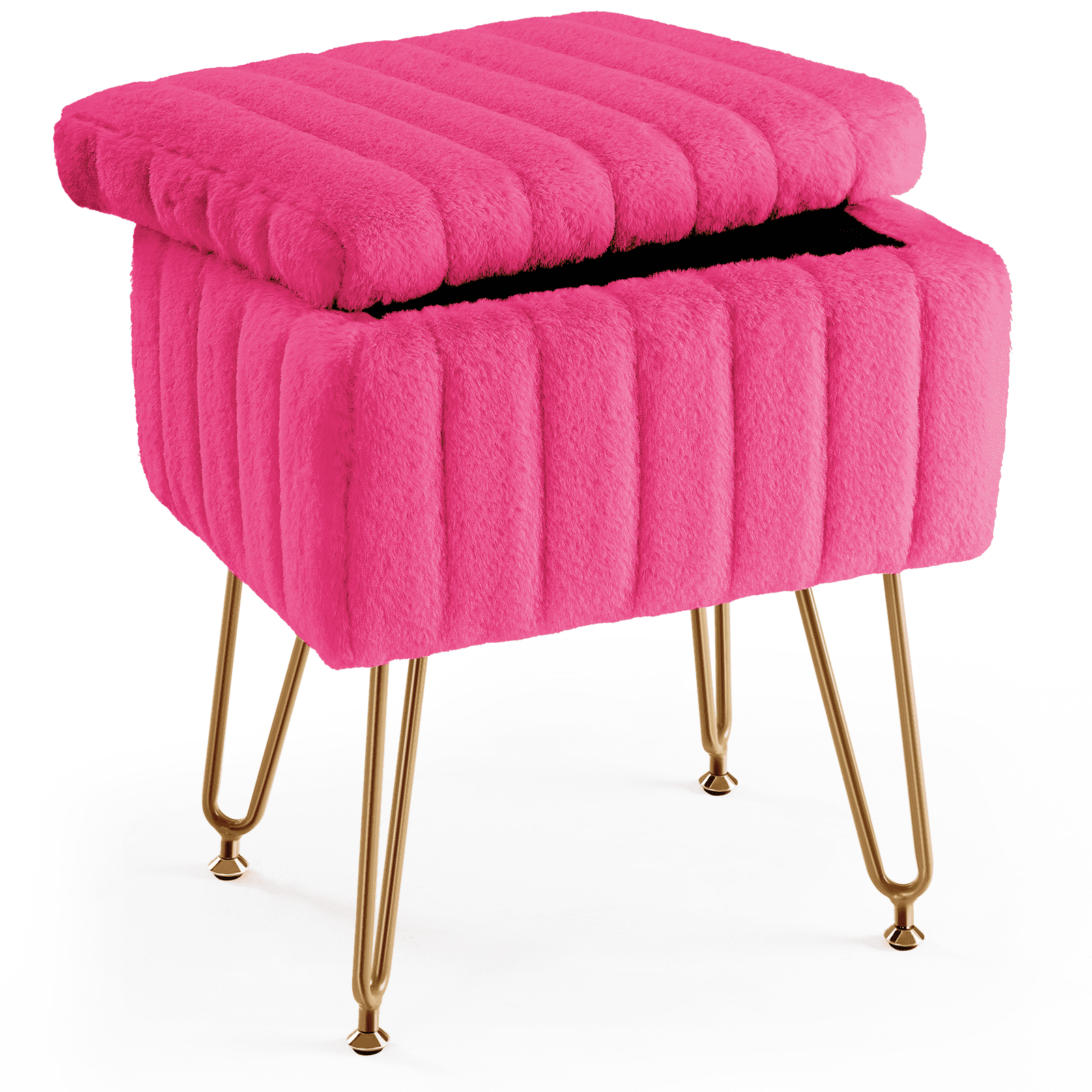 Vanity Stool Chair with Storage, Ottoman with 10L Hidden Compartment ...