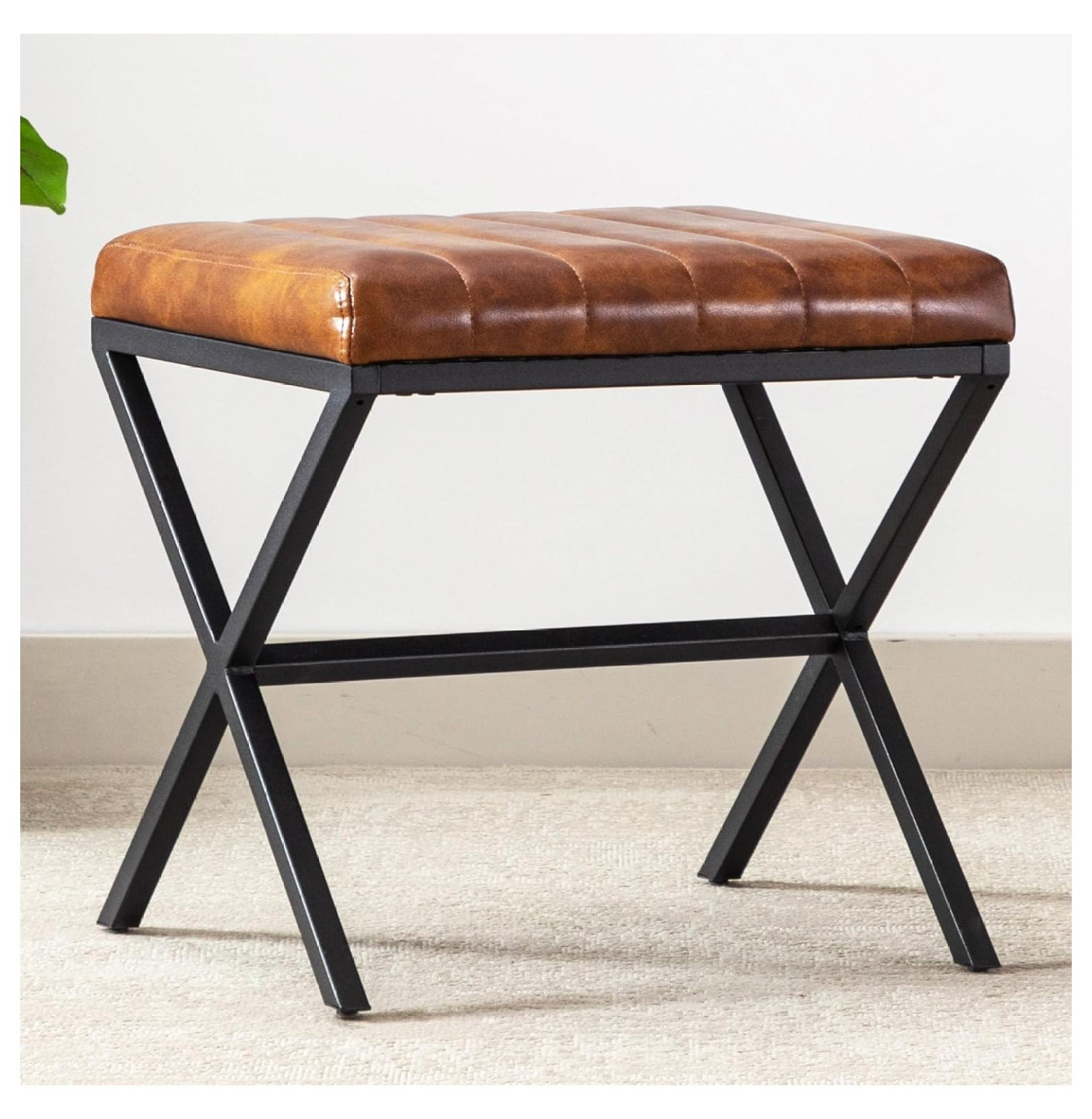 Vanity Stool,Faux Leather Ottoman Stool Chair for Vanity,Small Vanity ...