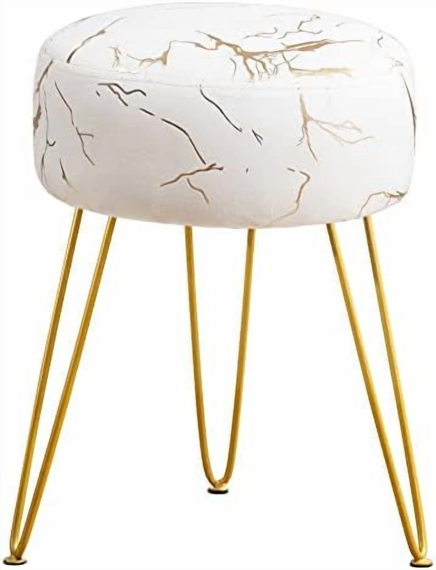 Vanity Stool, Gold Vanity Stools for Makeup Room, Round Ottoman Foot ...