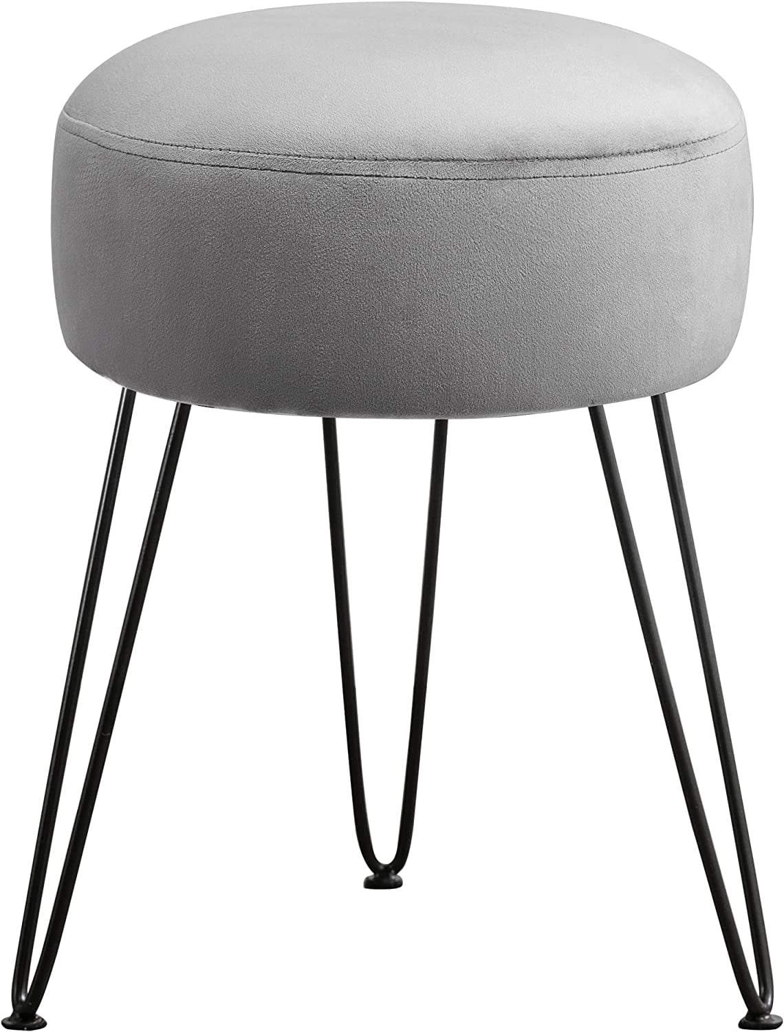 Vanity Stool, Gray Vanity Stools for Makeup Room, Round Ottoman Foot ...