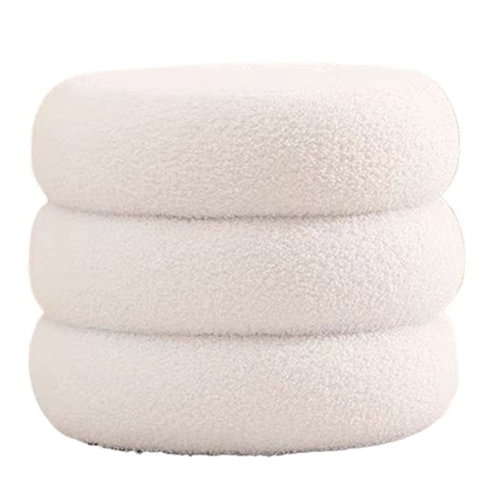 Vanity Stool, Lambswool Fabric, Ottoman, Padded Seat Foot Rest Stool ...