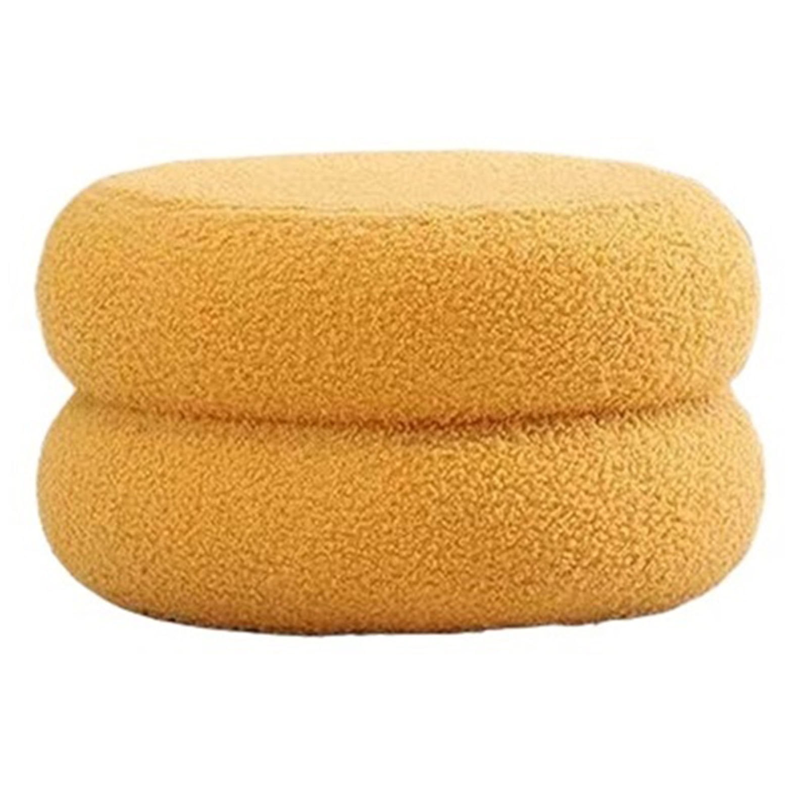 Vanity Stool, Lambswool Fabric, Ottoman, Padded Seat Foot Rest Stool ...