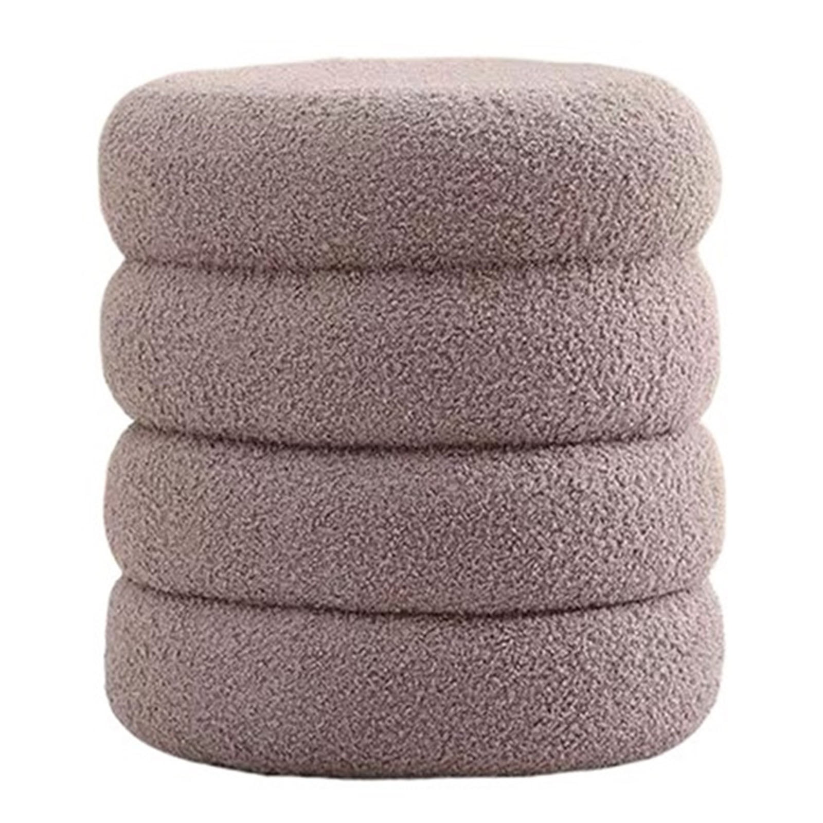 Vanity Stool, Lambswool Fabric, Ottoman, Padded Seat Foot Rest Stool ...