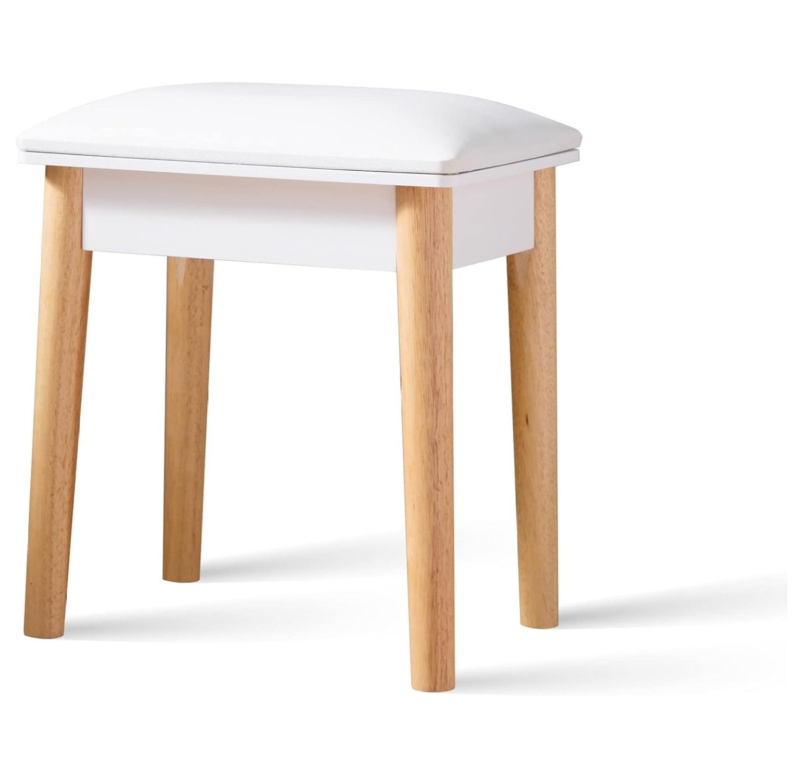 Vanity Stool, Padded Cushioned Makeup Seat with Solid Wood Legs ...