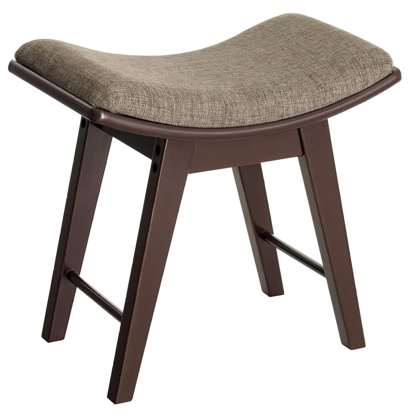 Vanity Stool with Rubberwood Legs & Concave Seat Surface, Vanity Chair ...