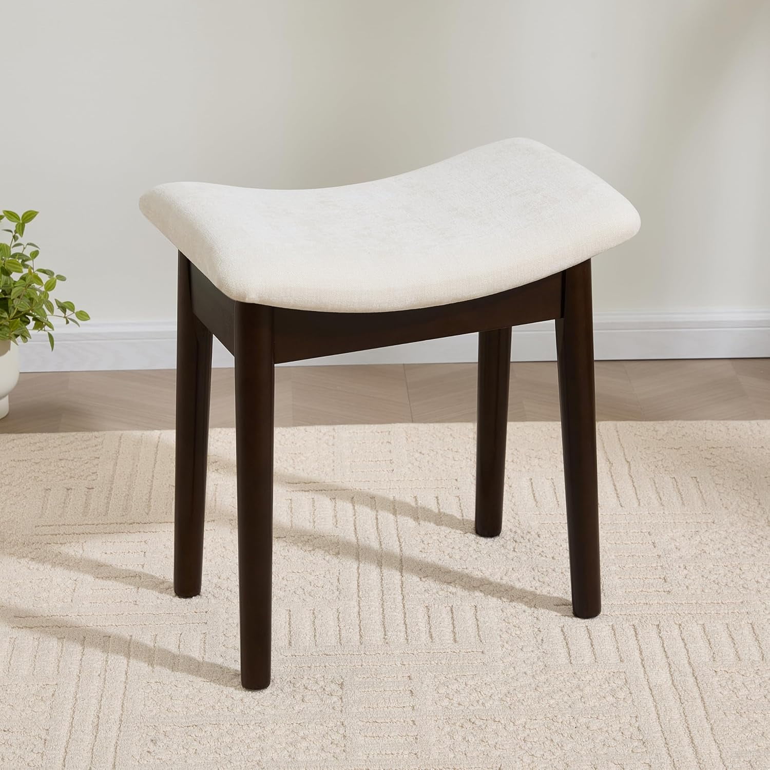 Vanity Stool with Saddle Cushion, 18 Inch Makeup Vanity Chair for ...