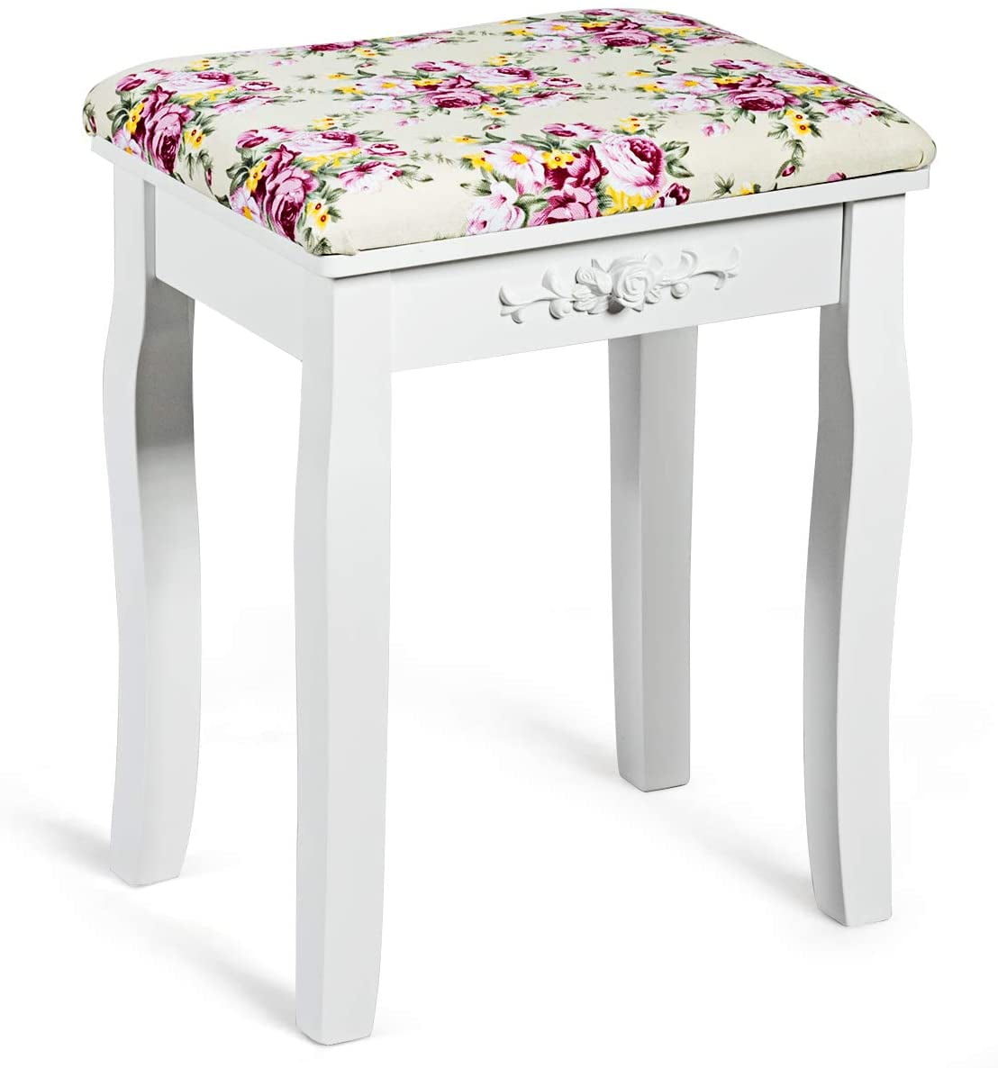 Vanity Stool Wood Dressing Padded Chair Makeup Piano Seat Make Up Bench ...