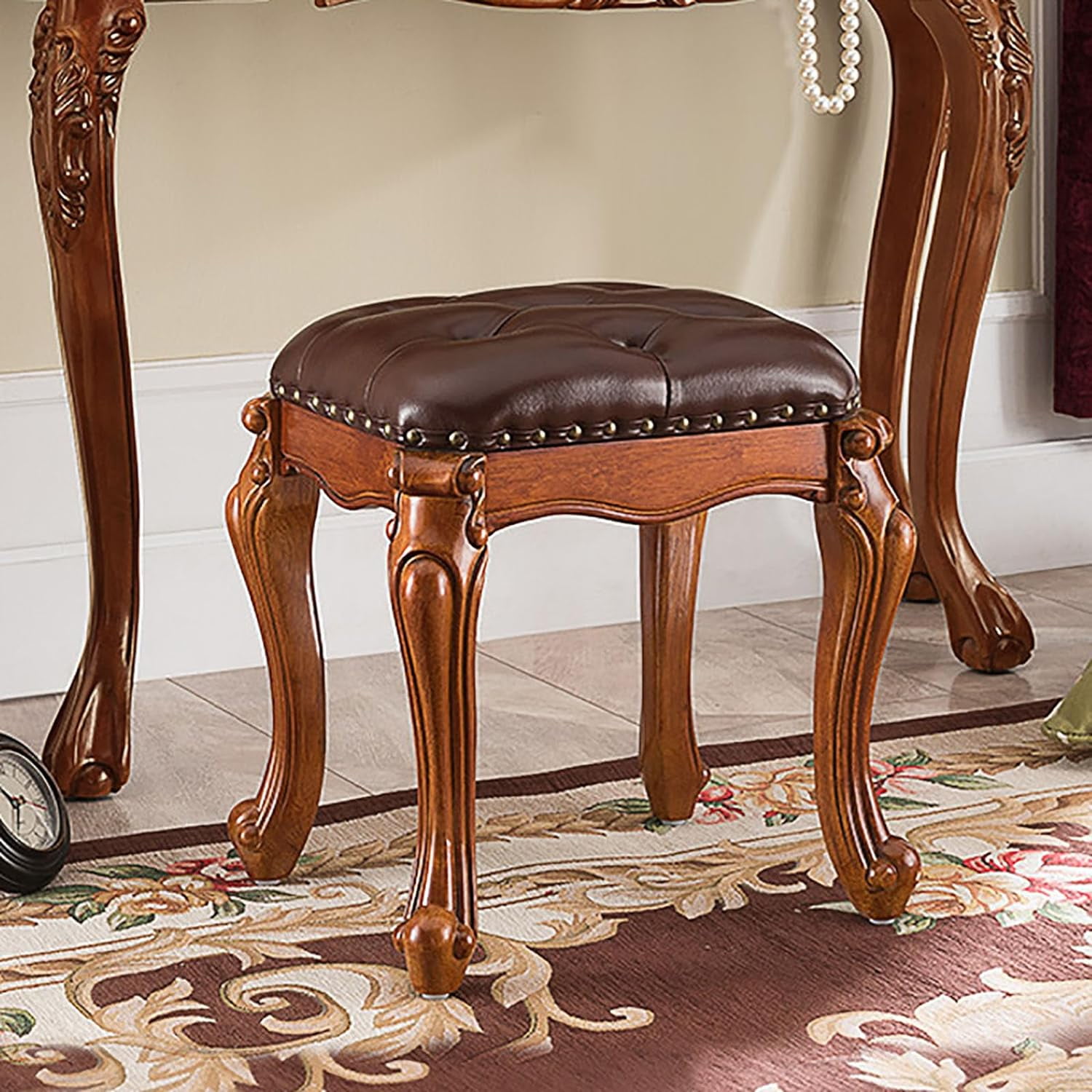 Vanity Stool Wood，Long Vanity Bench Bood Ottoman Small Bench Seat for ...