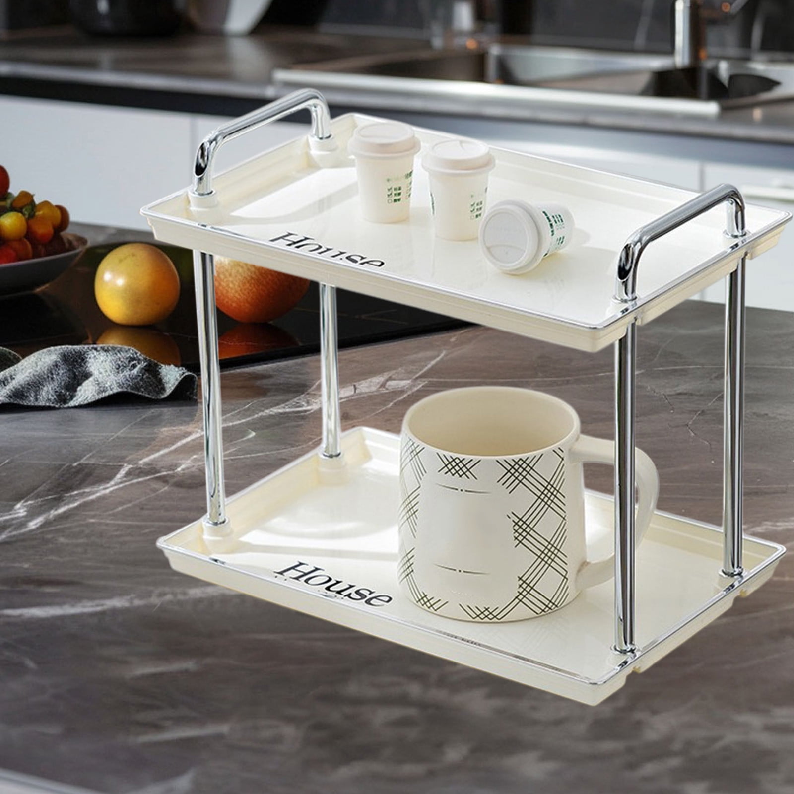 Vanity Storage Rack, Transparent 2 Tier Organizer, Stackable Countertop ...