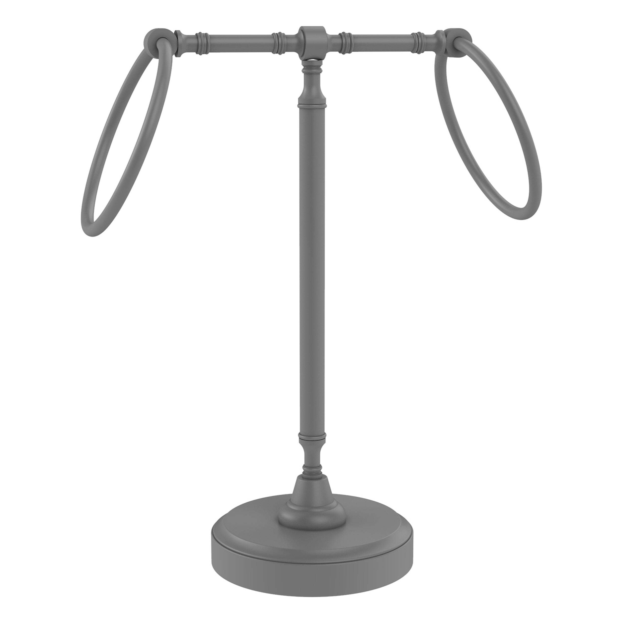 Vanity Top 2 Towel Ring Guest Towel Valet - Matte Gray - Walmart.com
