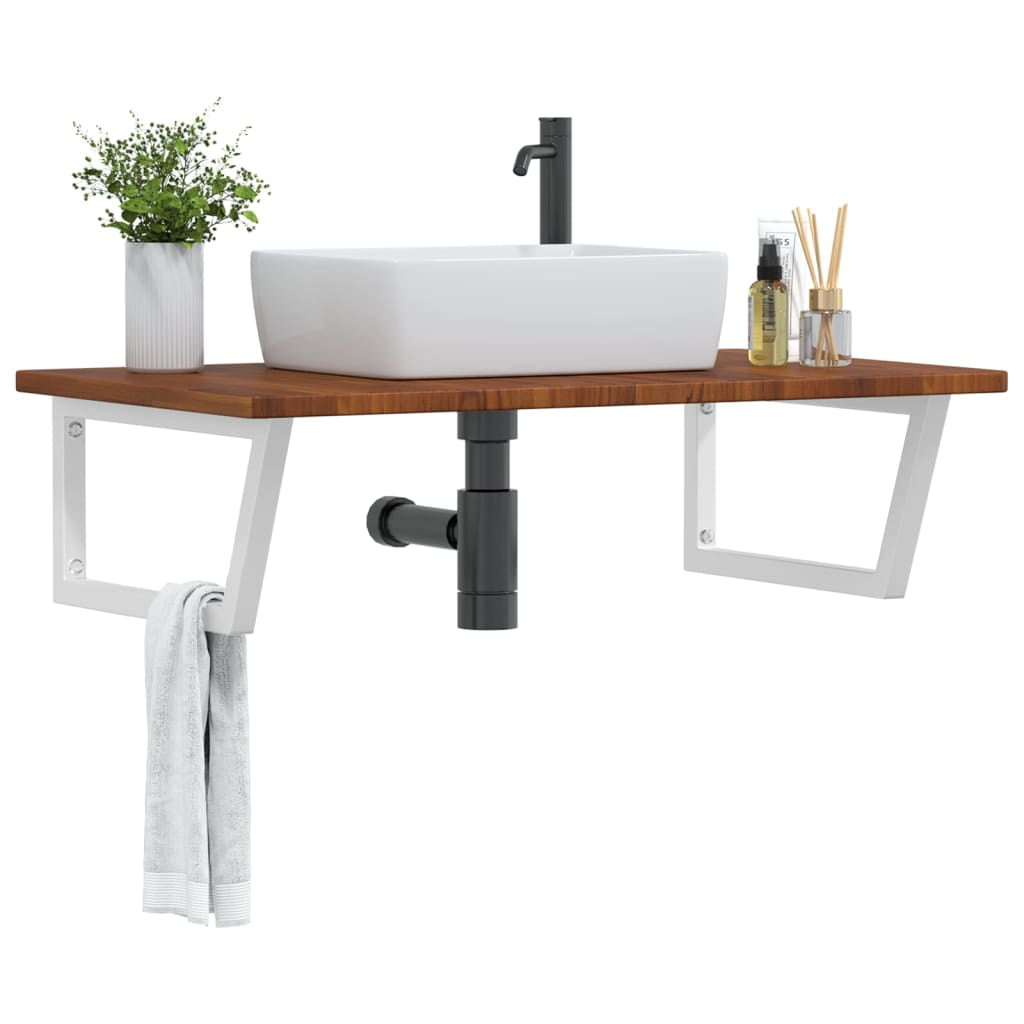 Vanity top with bracket steel and solid oak - Walmart.com