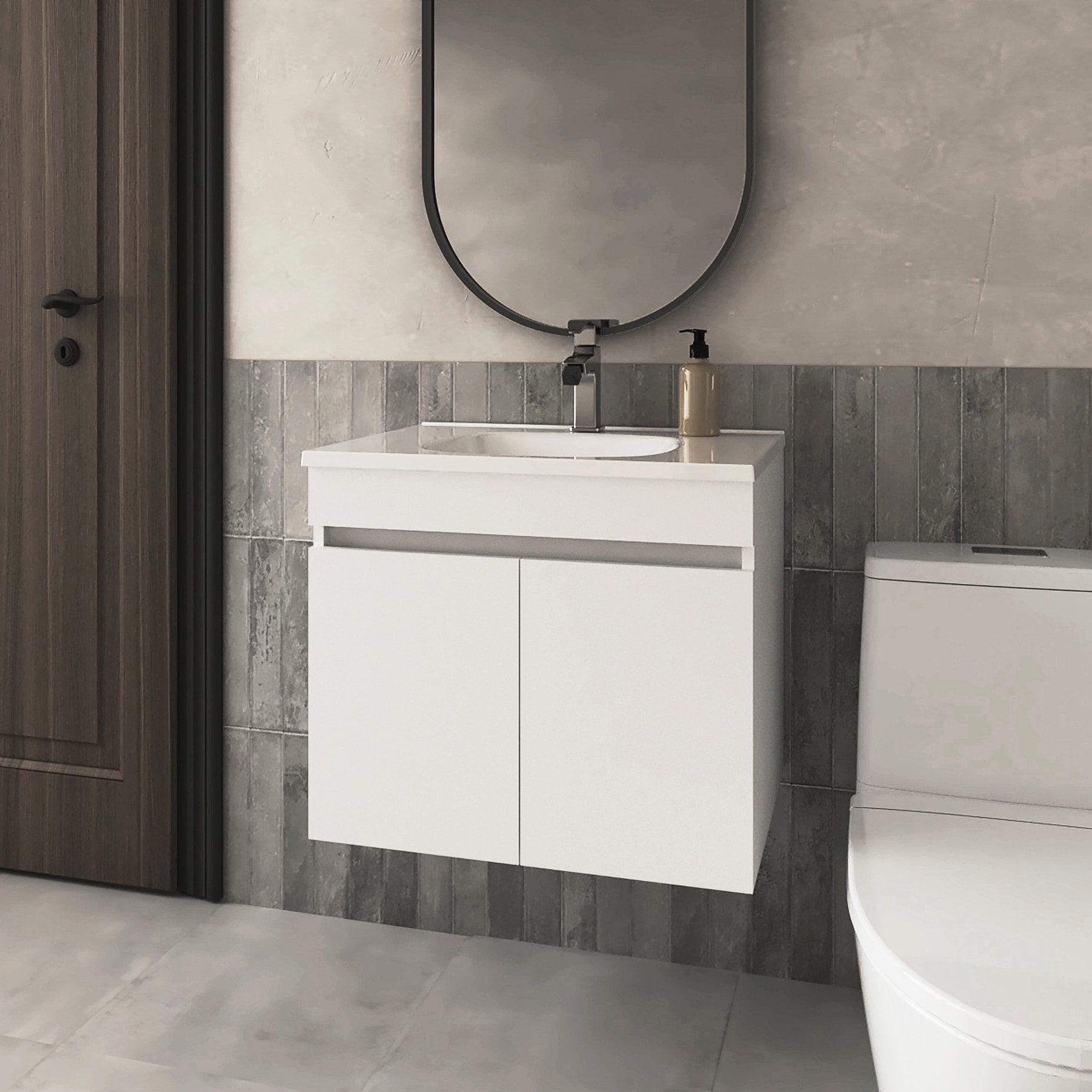 Vanity with 2 Doors+Melamine Surface"-"Bathroom Cleaning+Prevent ...