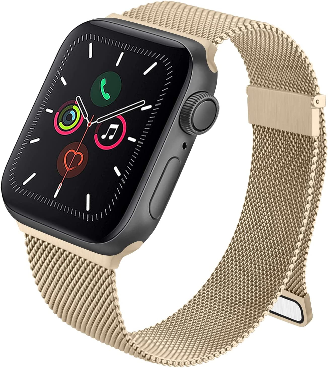 Vanjua Metal Stainless Steel Bands Compatible with Apple Watch Bands Series 8 7 6 5 4 3 2 1 SE ...