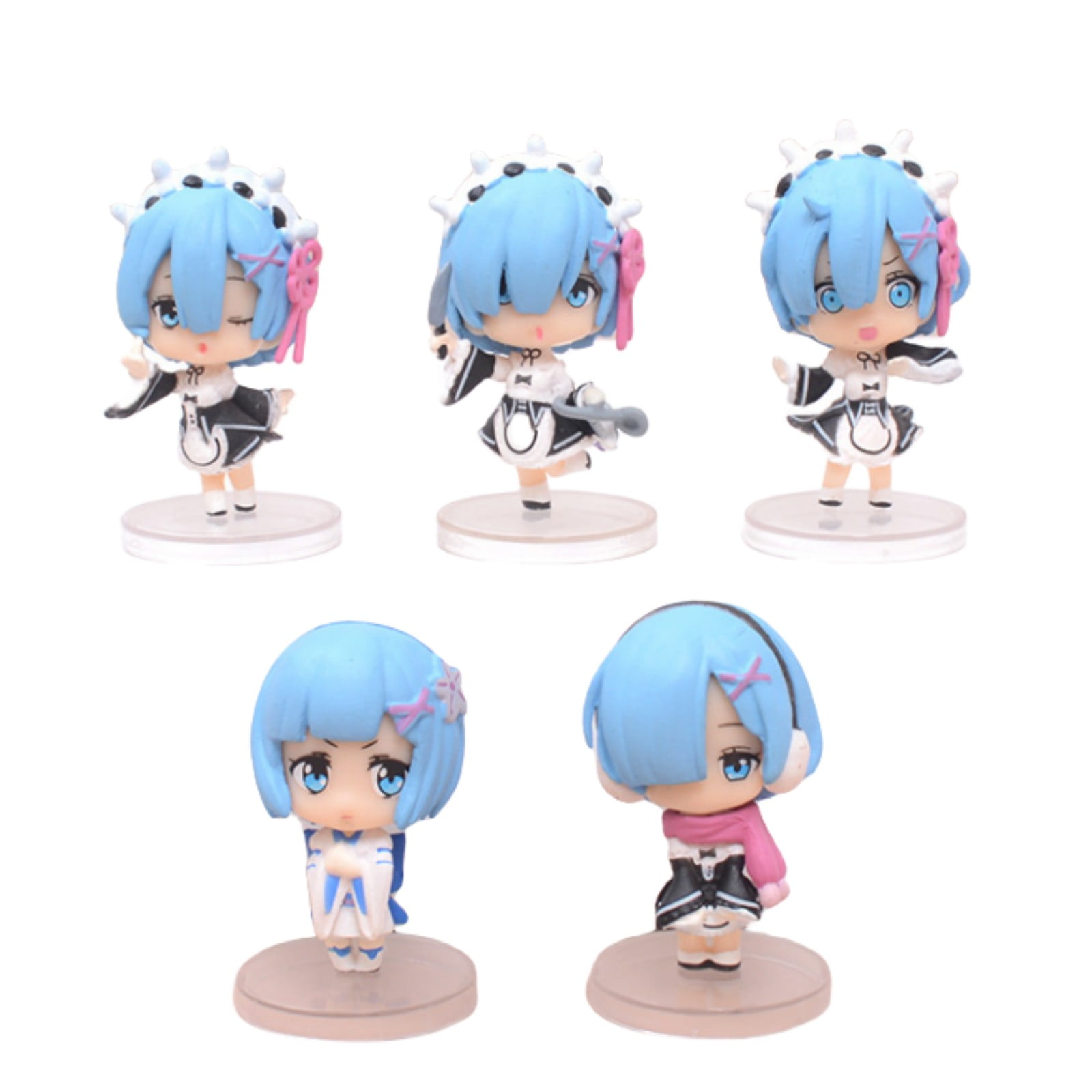 Vanlemn Anime 5Pcs Q Version Rem Figure Character Model PVC 1.96inch ...