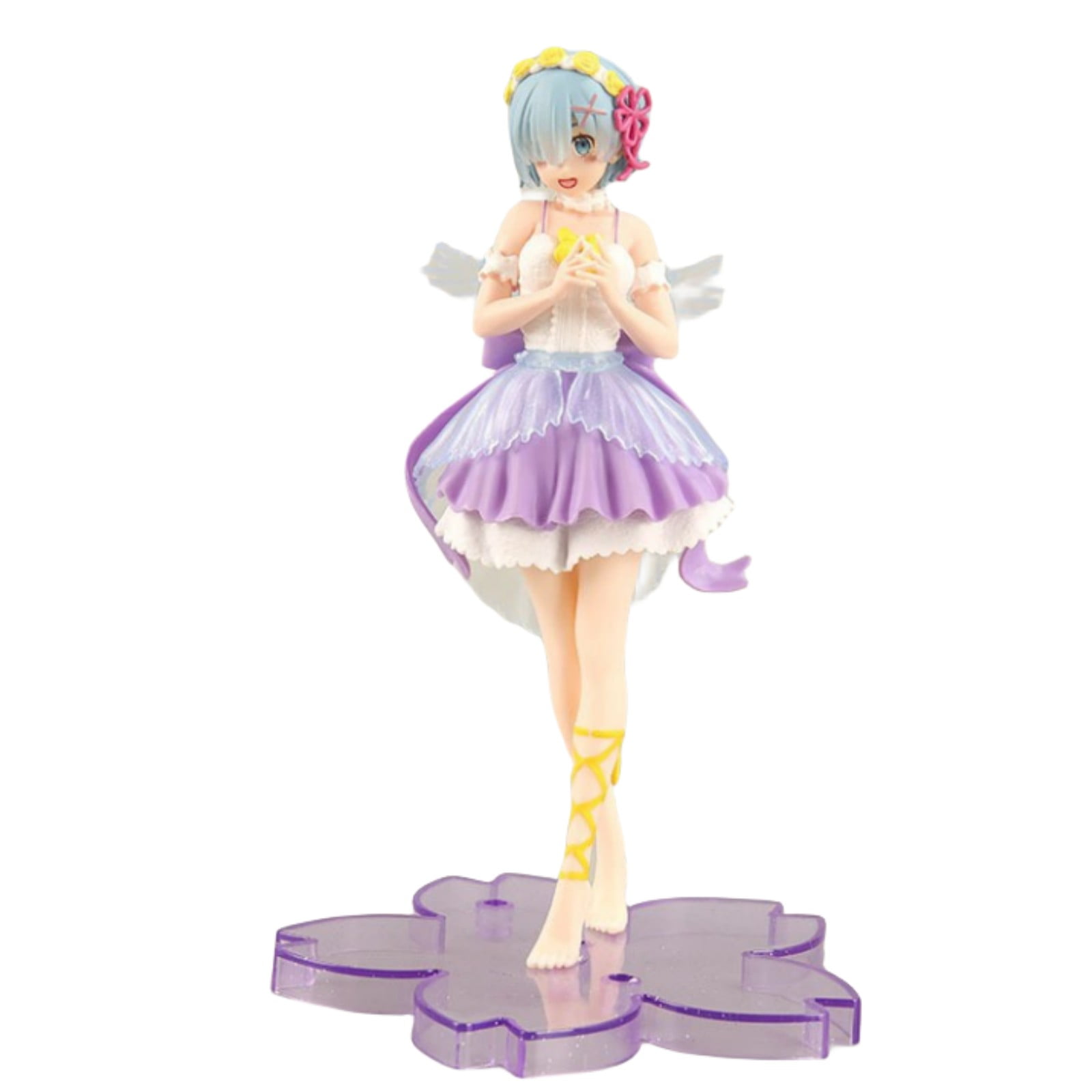 Vanlemn Anime Characters Purple Angel Dress Rem Figure Character Model ...