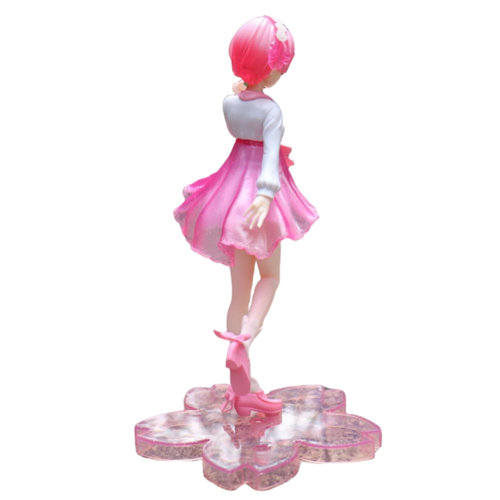 Vanlemn Anime Pink Crystal Skirt Ram Figure Statue Model PVC Girls ...